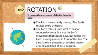 Understanding Earth's Rotation and Revolution: Effects on Day, Night ...