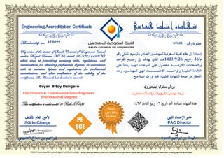 Saudi Engineering Council Cert | PPT
