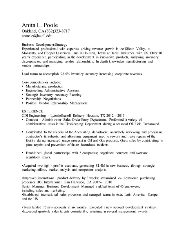 Anita Poole Resume - 12-26-2016 | PDF