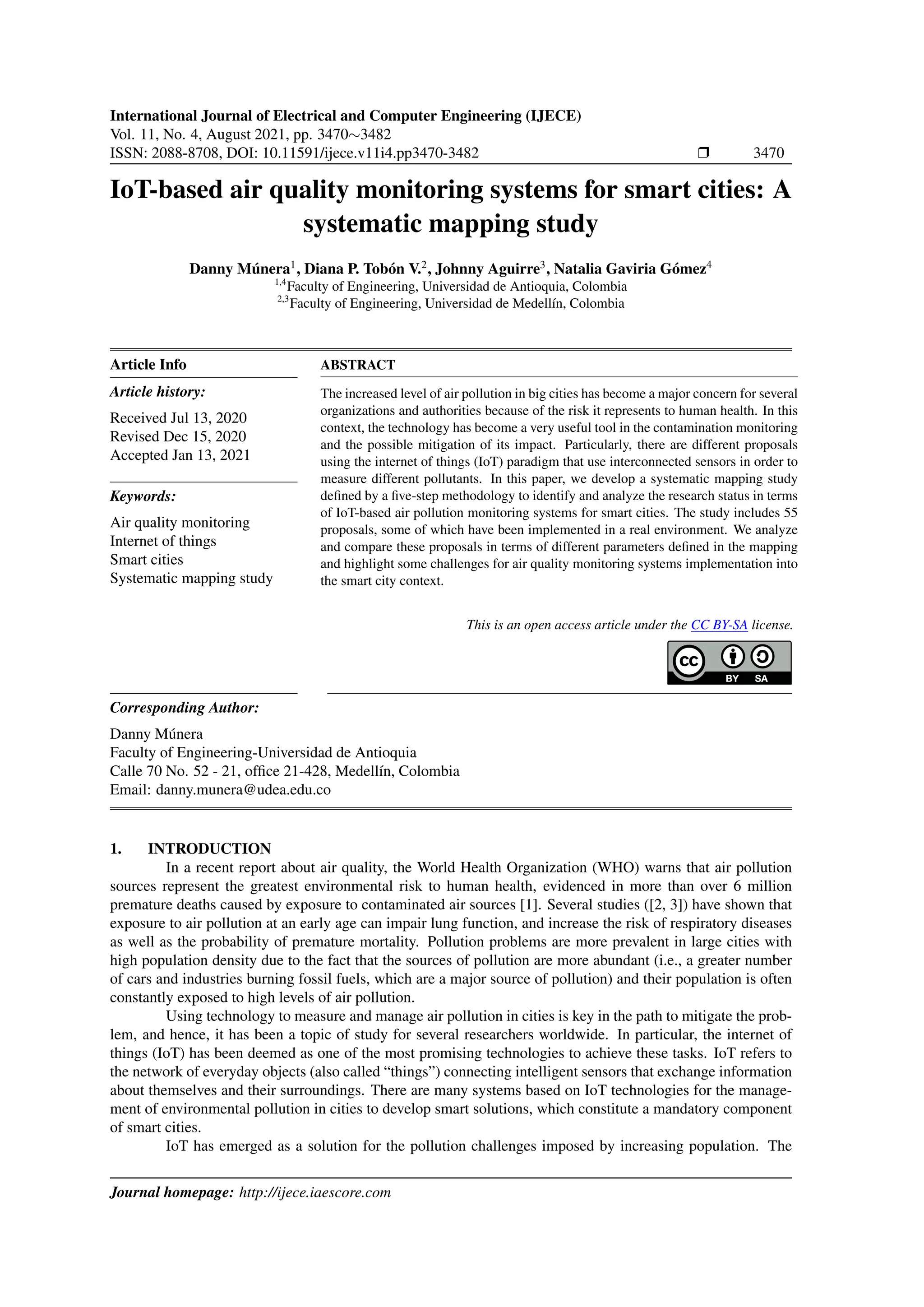 IoT-based air quality monitoring systems for smart cities: A systematic ...