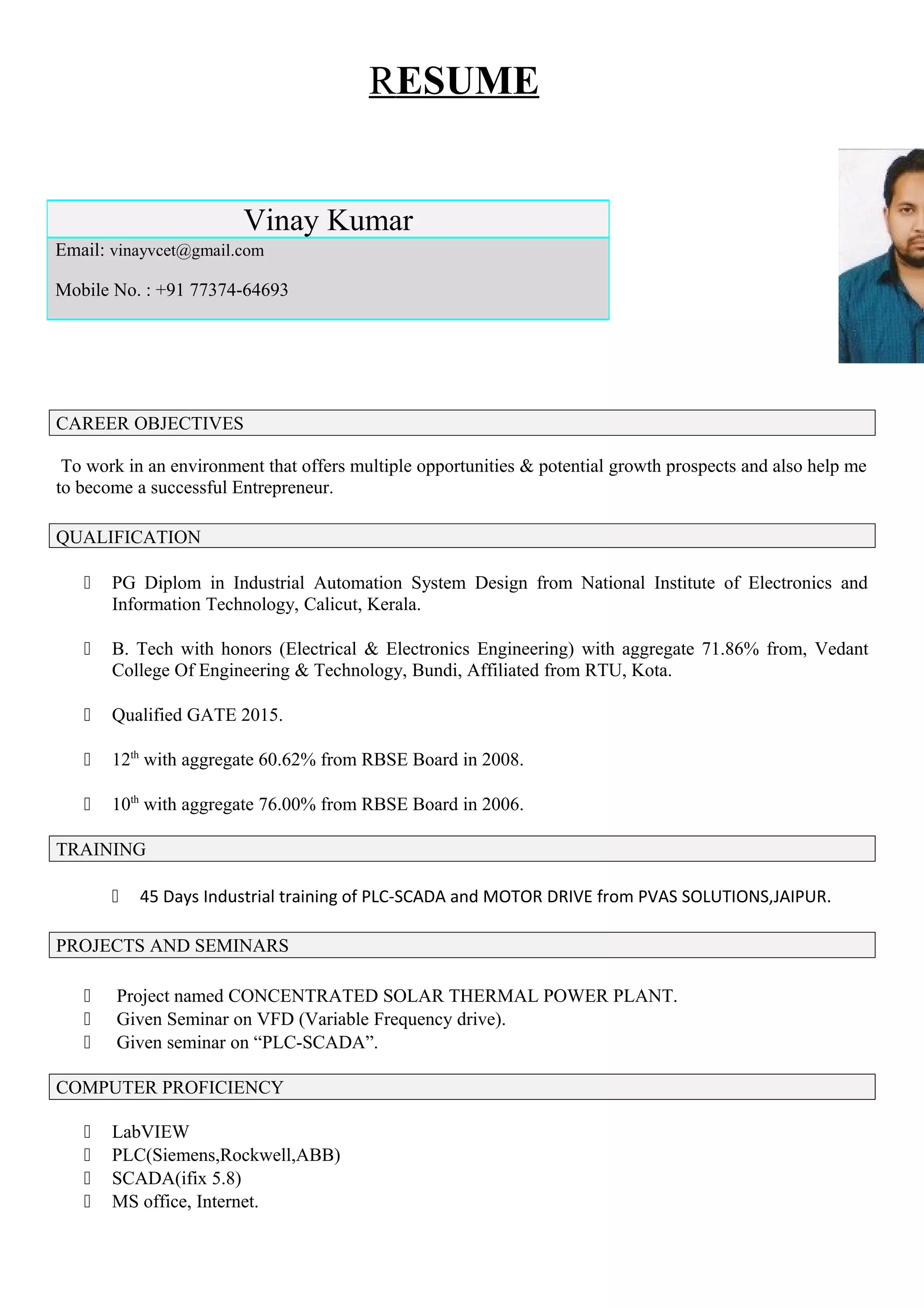 vinay resume | PDF