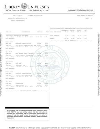 Thomas Dotson completed-transcript-8799544 | PDF | Undergraduate ...
