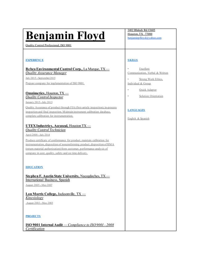 Benjamin Floyd - Resume (2) | PDF