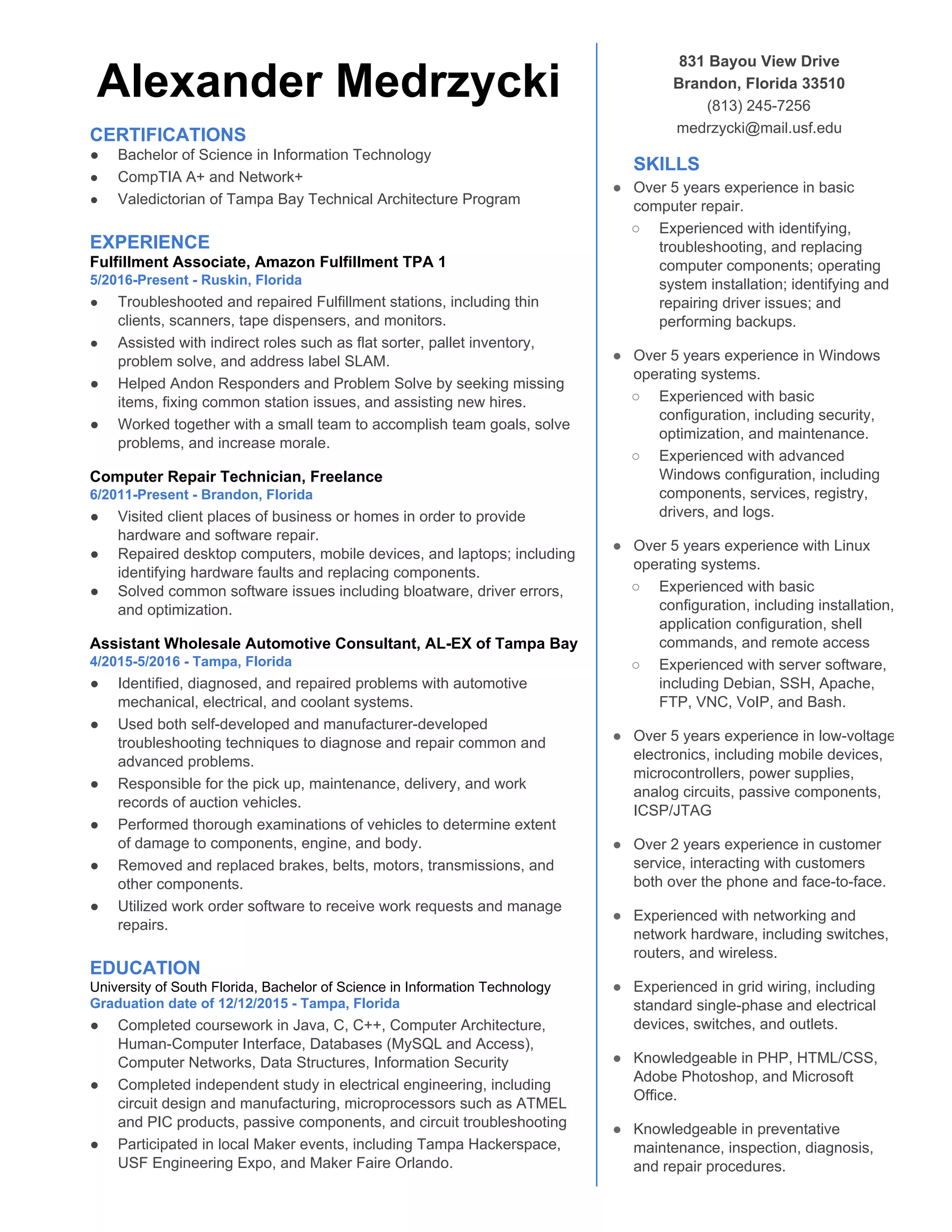 MedrzyckiResume-ITAbbreviated | PDF