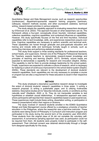 Research Capability of Doctoral Students in Utilizing Multivariate ...