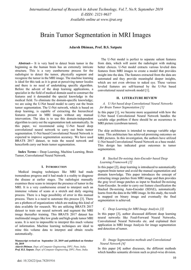 Brain Tumor Segmentation In Mri Images Pdf