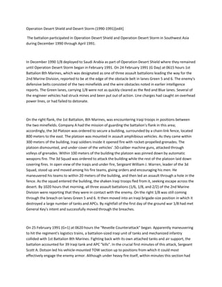 Operation Desert Shield and Desert Storm | DOC