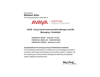 Avaya Certified Support Specialsit | PPT