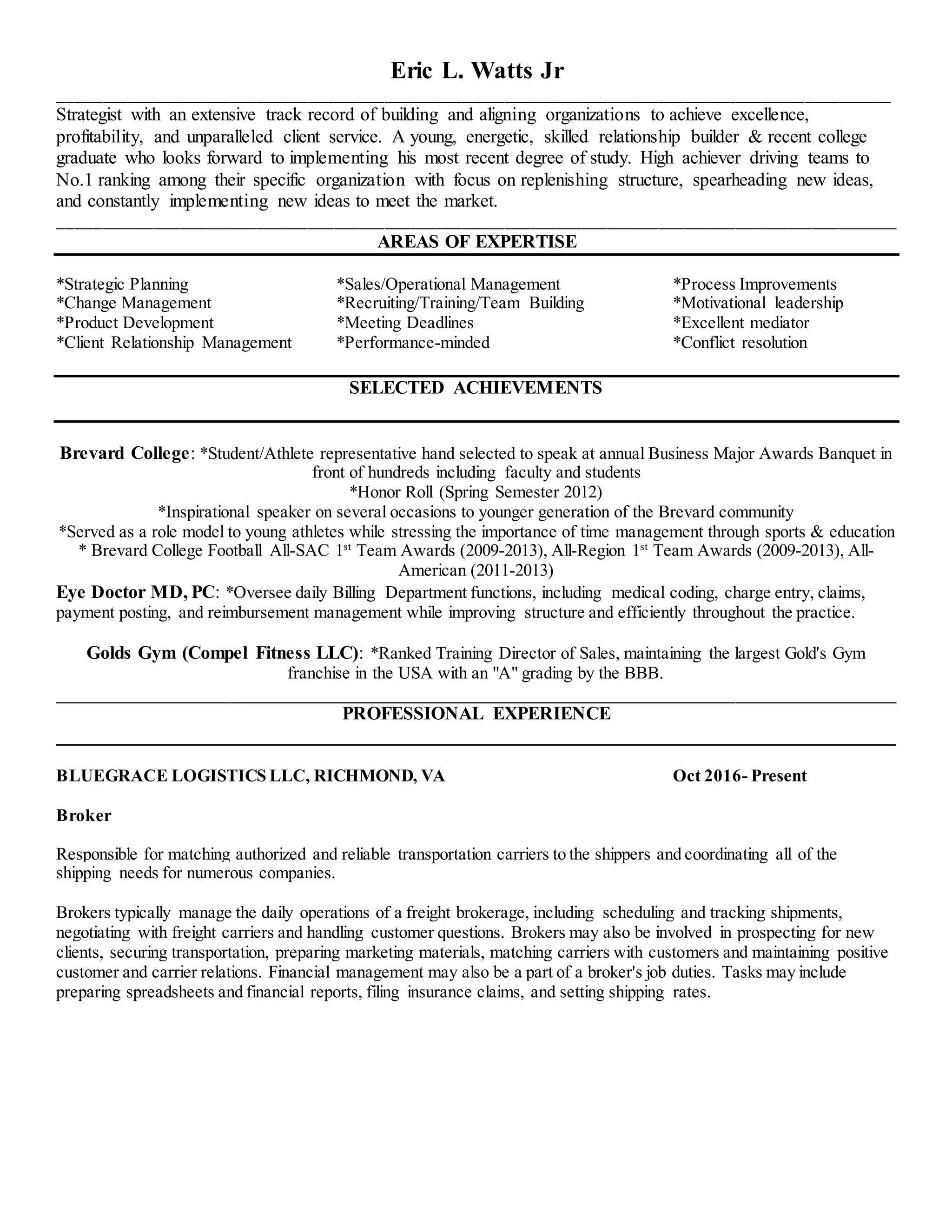Eric L Watts Jr Resume (0516) | DOCX