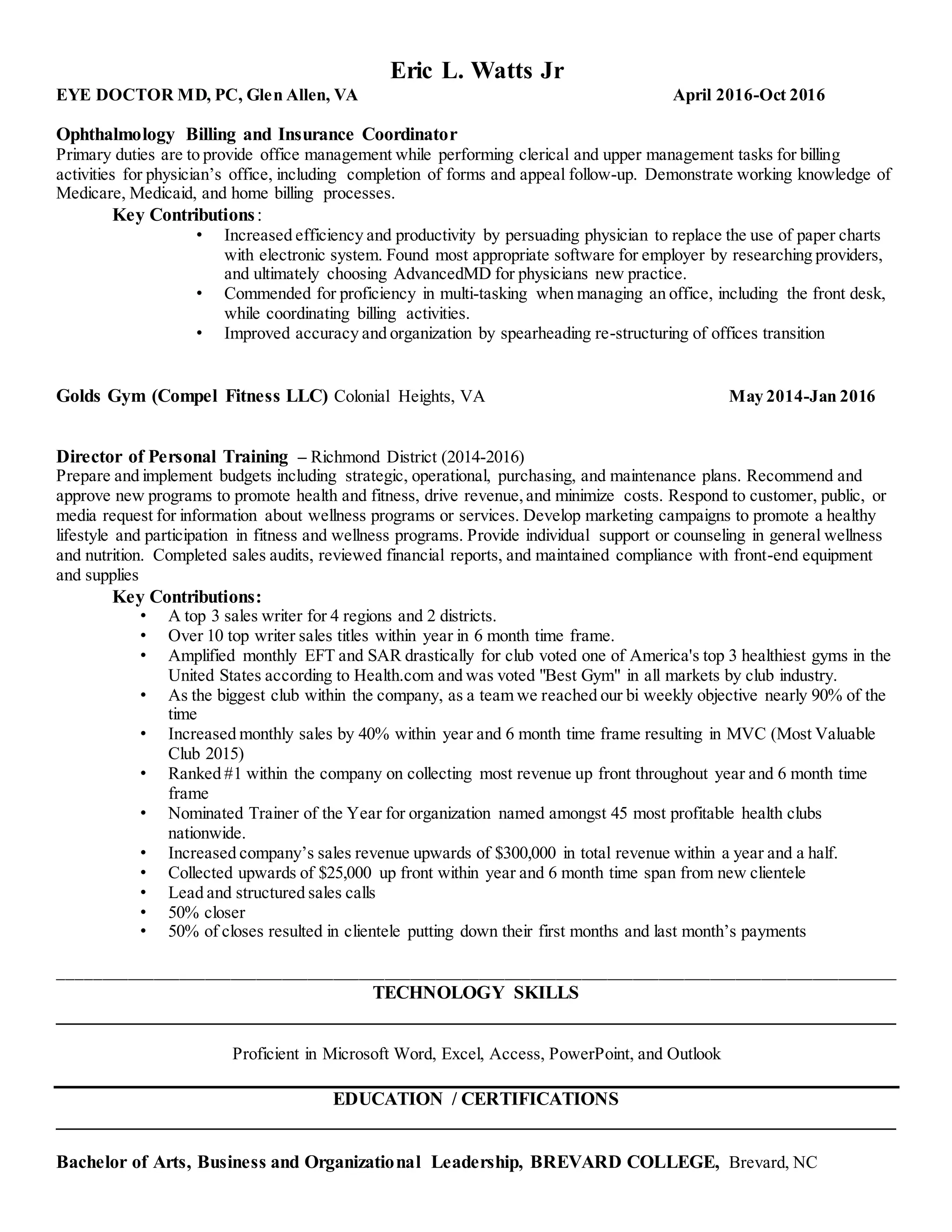 Eric L Watts Jr Resume (0516) | DOCX