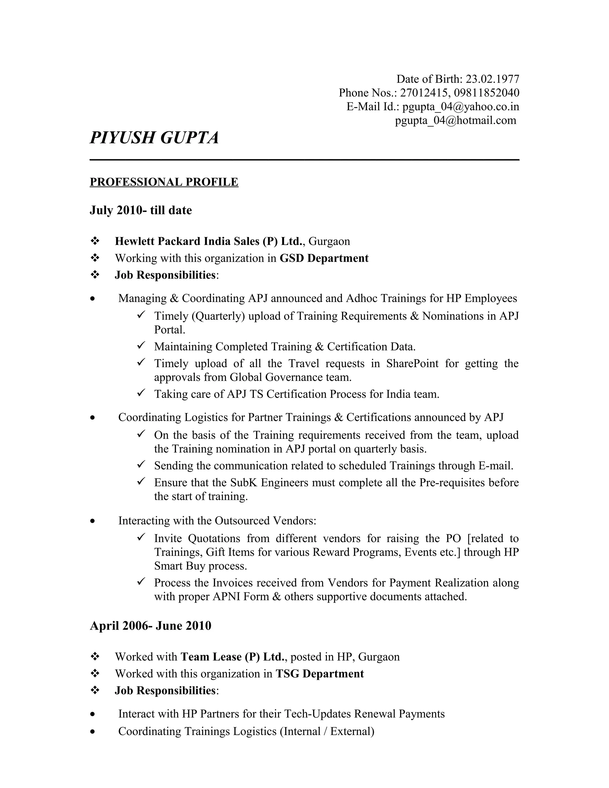 CV_Piyush | PDF