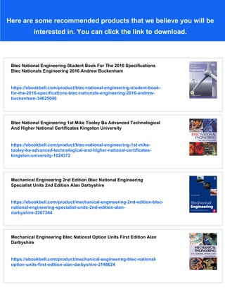 Btec National Engineering Mike Deacon Simon White David Wyatt | PDF