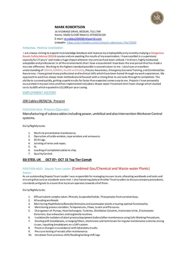 MARK ROBERTSON.Curriculum Vitae) | PDF