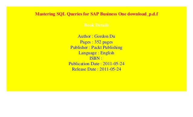 mastering sql queries pdf