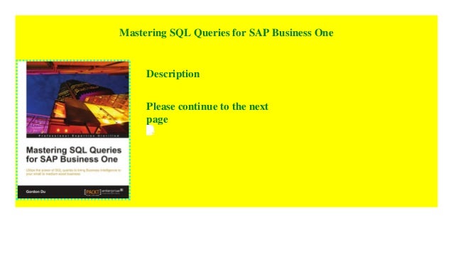 mastering sql queries pdf