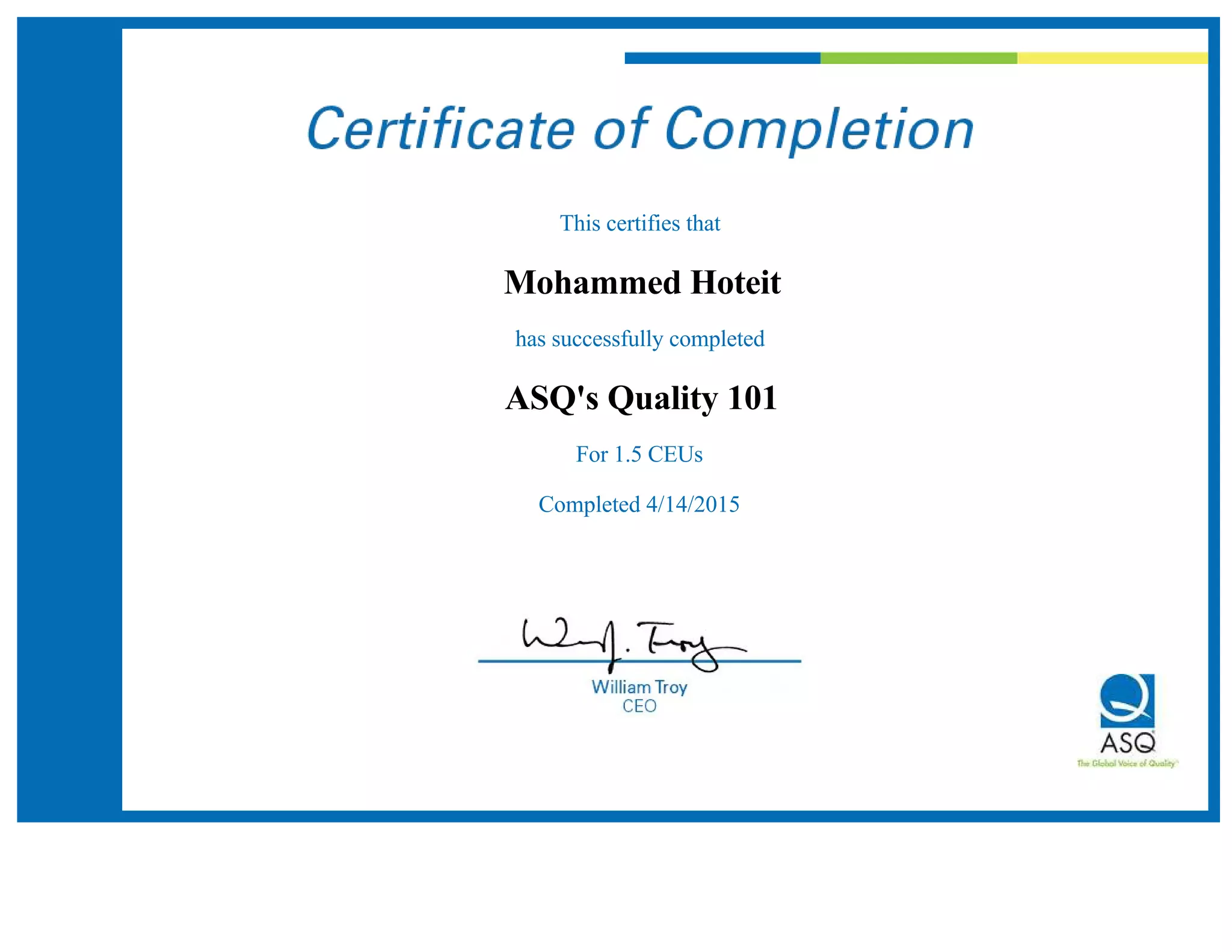 ASQ's Quality 101 | PPT