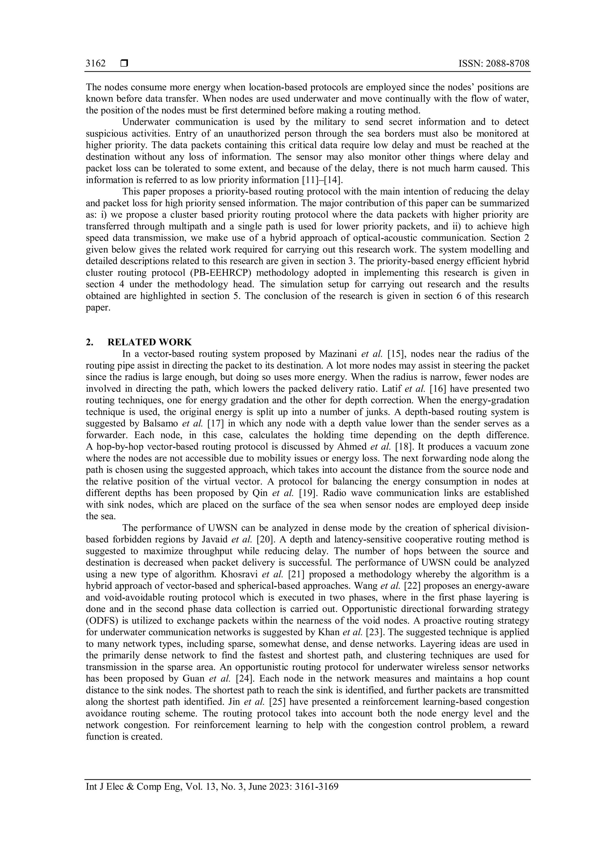 Priority Based Energy Efficient Hybrid Cluster Routing Protocol For Underwater Wireless Sensor