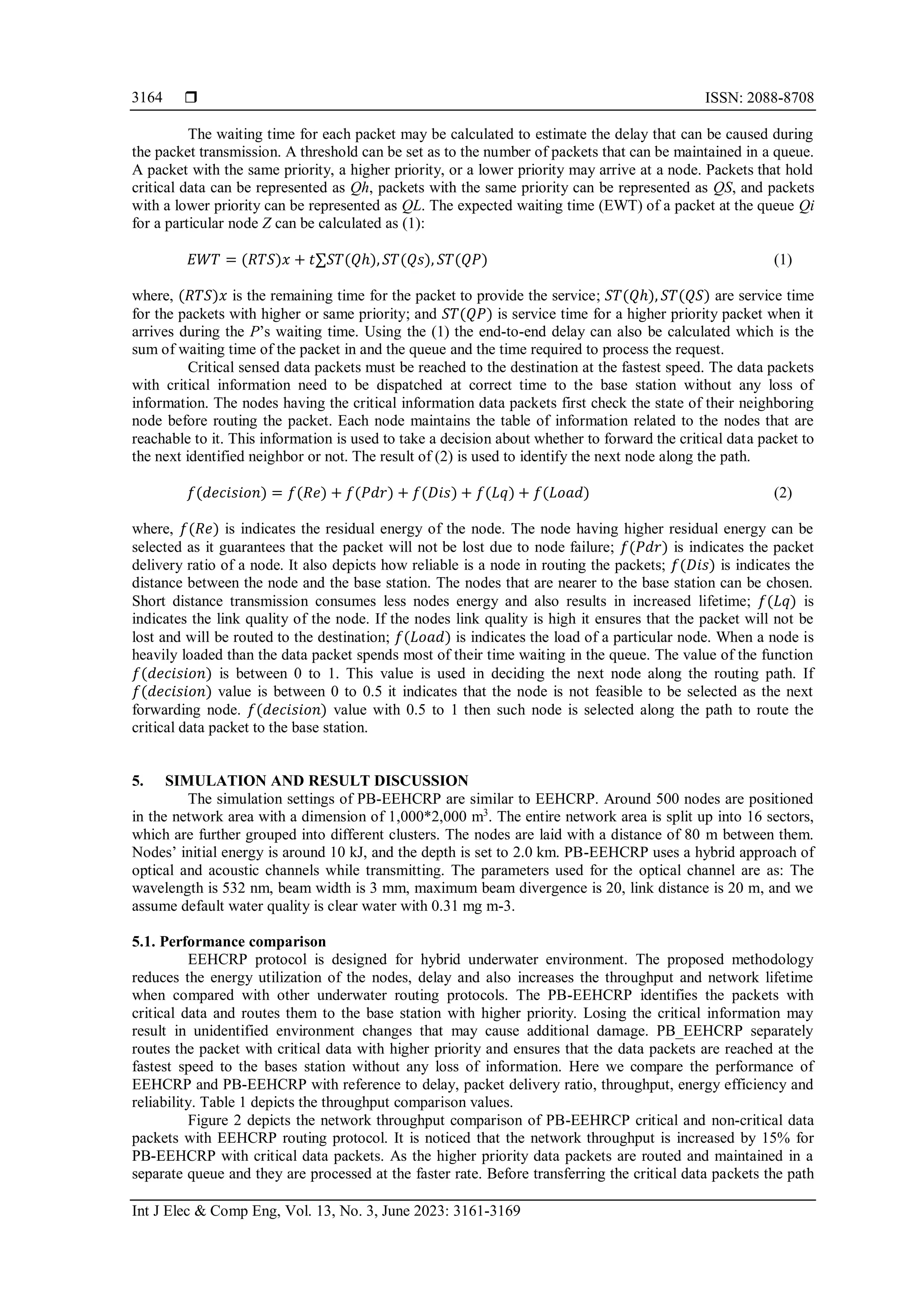 Priority Based Energy Efficient Hybrid Cluster Routing Protocol For Underwater Wireless Sensor