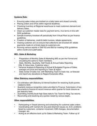 CV - Supply chain,logistics,customer service,order processing_12-Aug-15 ...