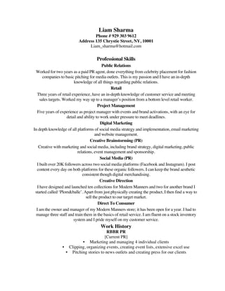 Liam Sharma Resume | PDF