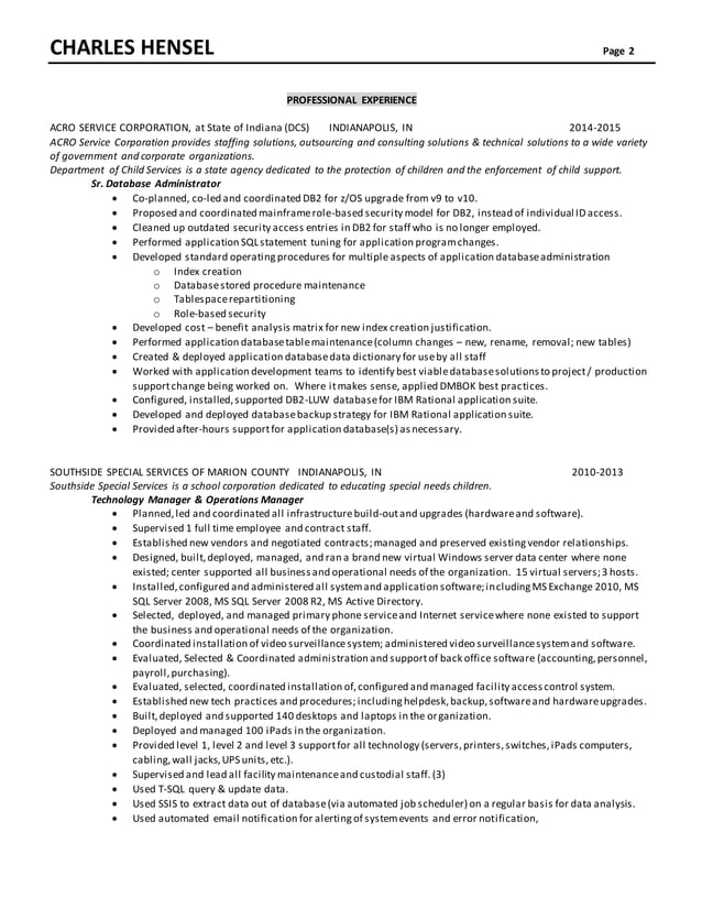 Charles Hensel Resume | PDF