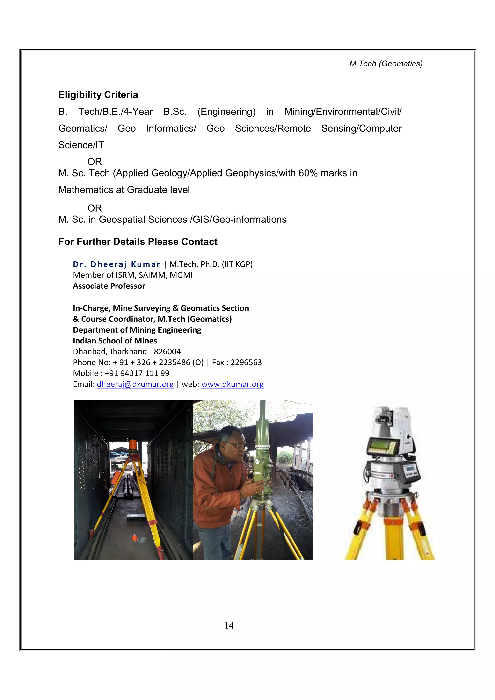 M TECH GEOMATICS COURSE BROCHURE | PDF