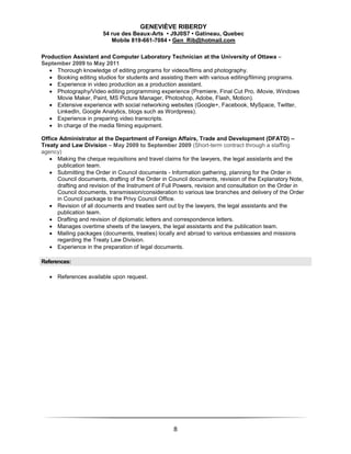 Resume - Geneviève Riberdy | PDF