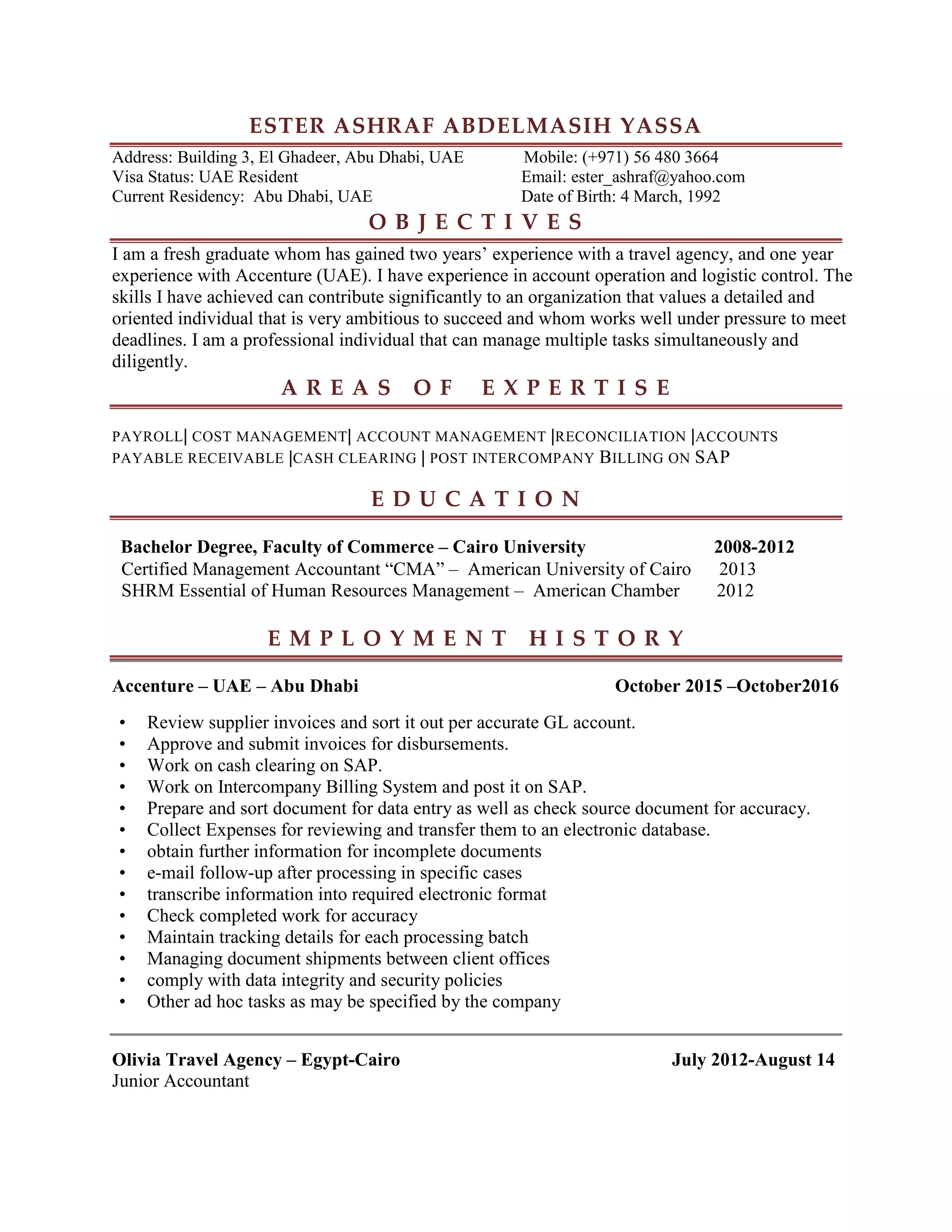 Ester Ashraf CV | PDF