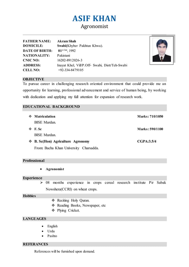 Asif Khan Cv | DOCX