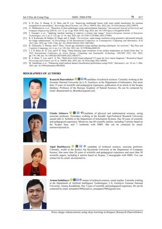 Noisy image enhancements using deep learning techniques | PDF