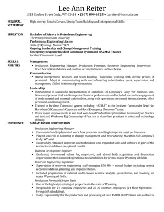 Lee Ann Reiter - Resume | DOC