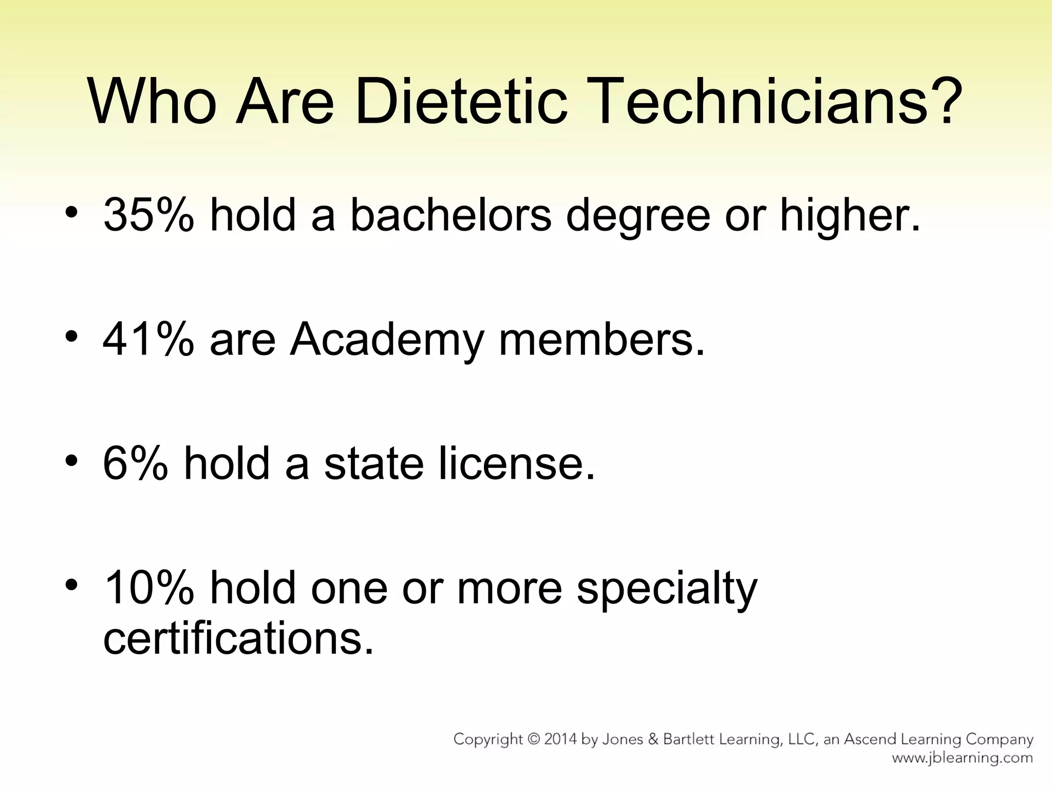 Chapter 2: The Dietetics Profession | PPT