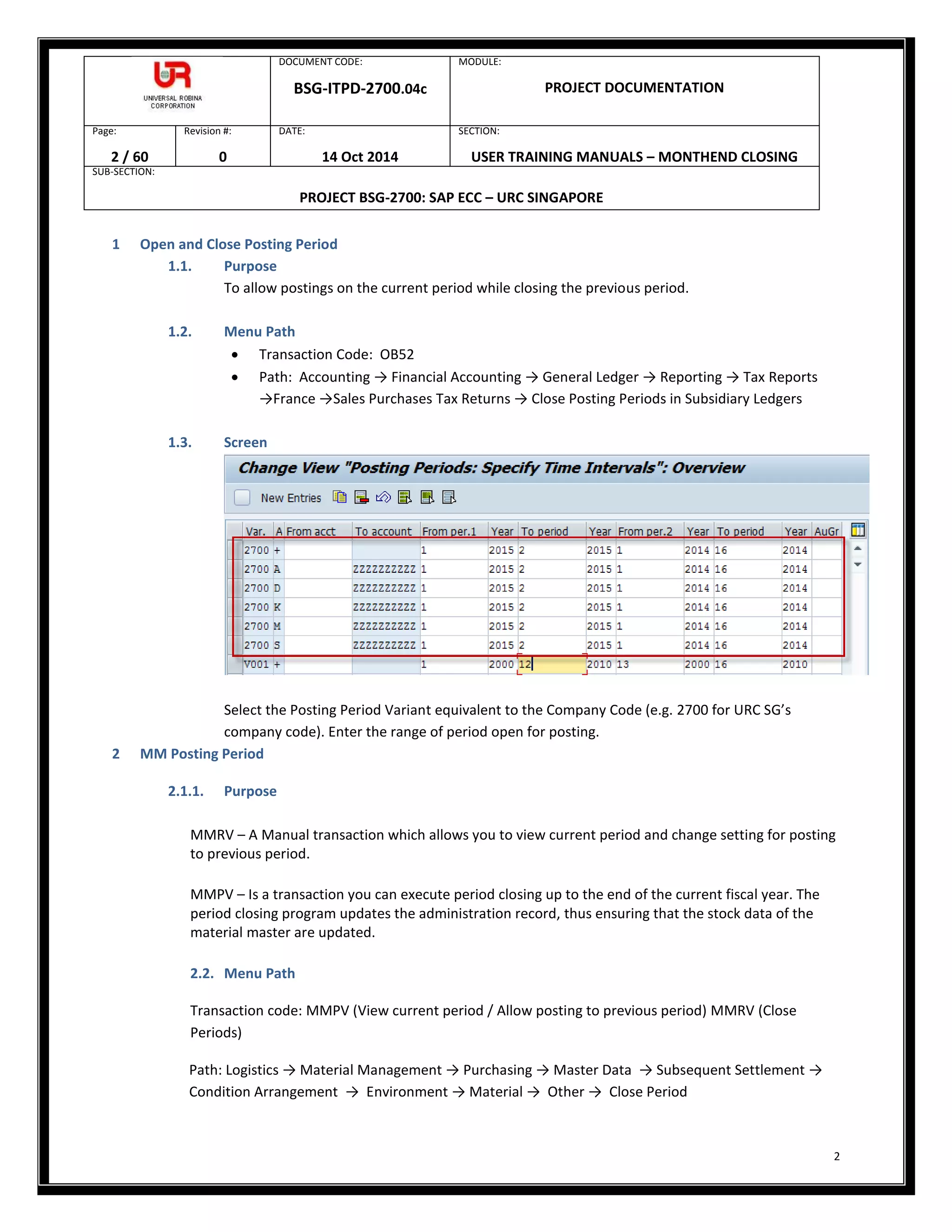 BSG-ITPD-2700 04c User Reference Manual FI Closing Activities | PDF