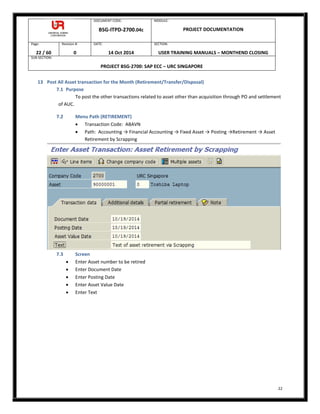 BSG-ITPD-2700 04c User Reference Manual FI Closing Activities | PDF
