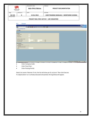 BSG-ITPD-2700 04c User Reference Manual FI Closing Activities | PDF