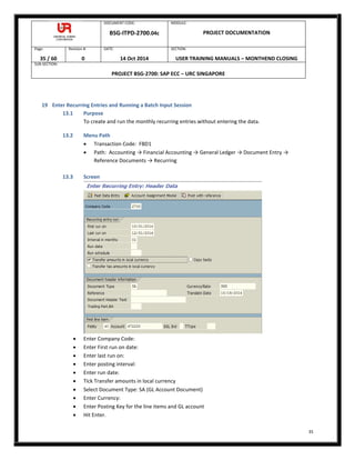 BSG-ITPD-2700 04c User Reference Manual FI Closing Activities | PDF