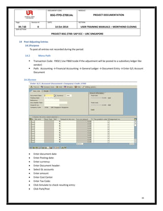BSG-ITPD-2700 04c User Reference Manual FI Closing Activities | PDF