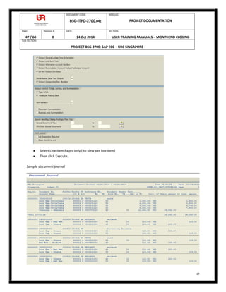 BSG-ITPD-2700 04c User Reference Manual FI Closing Activities | PDF