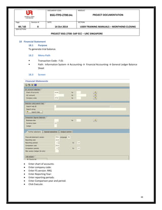 BSG-ITPD-2700 04c User Reference Manual FI Closing Activities | PDF