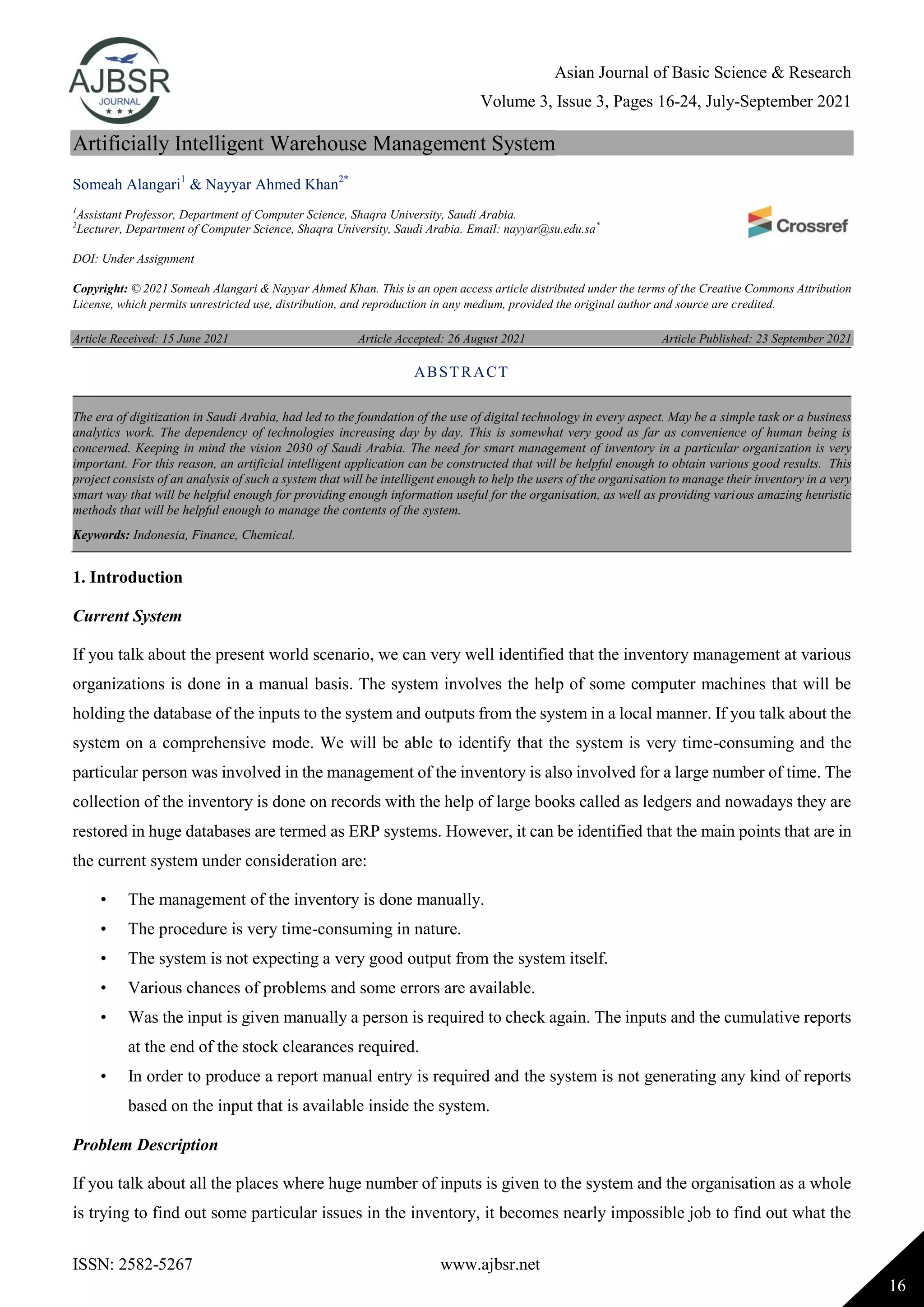 Artificially Intelligent Warehouse Management System | PDF