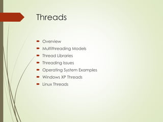 Threads in Operating systems and concepts | PPT