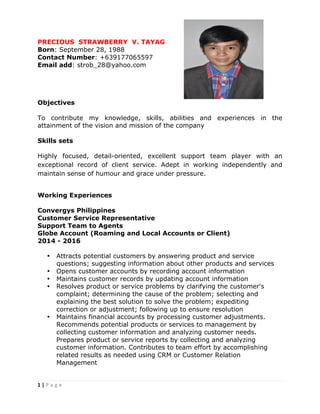Precious Strawberry Tayag - Resume (linkedin) | PDF