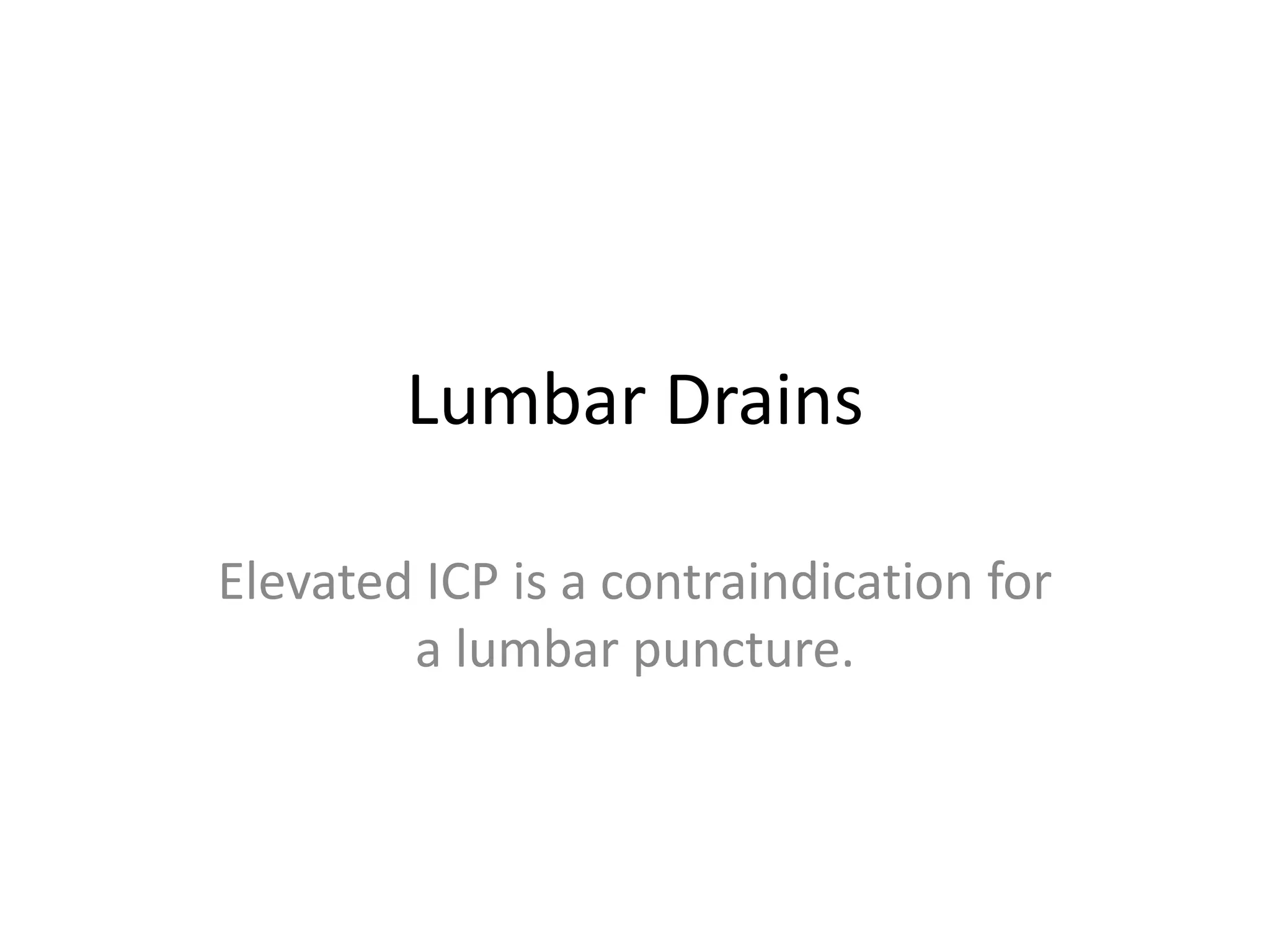 Lumbar Drains | PPTX
