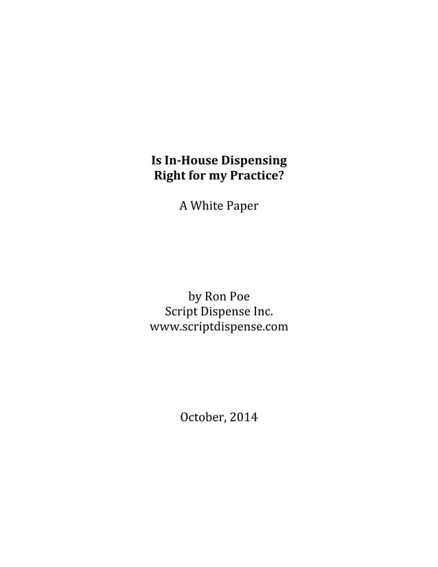 White Paper-In-House Dispensing 2014.9.29
