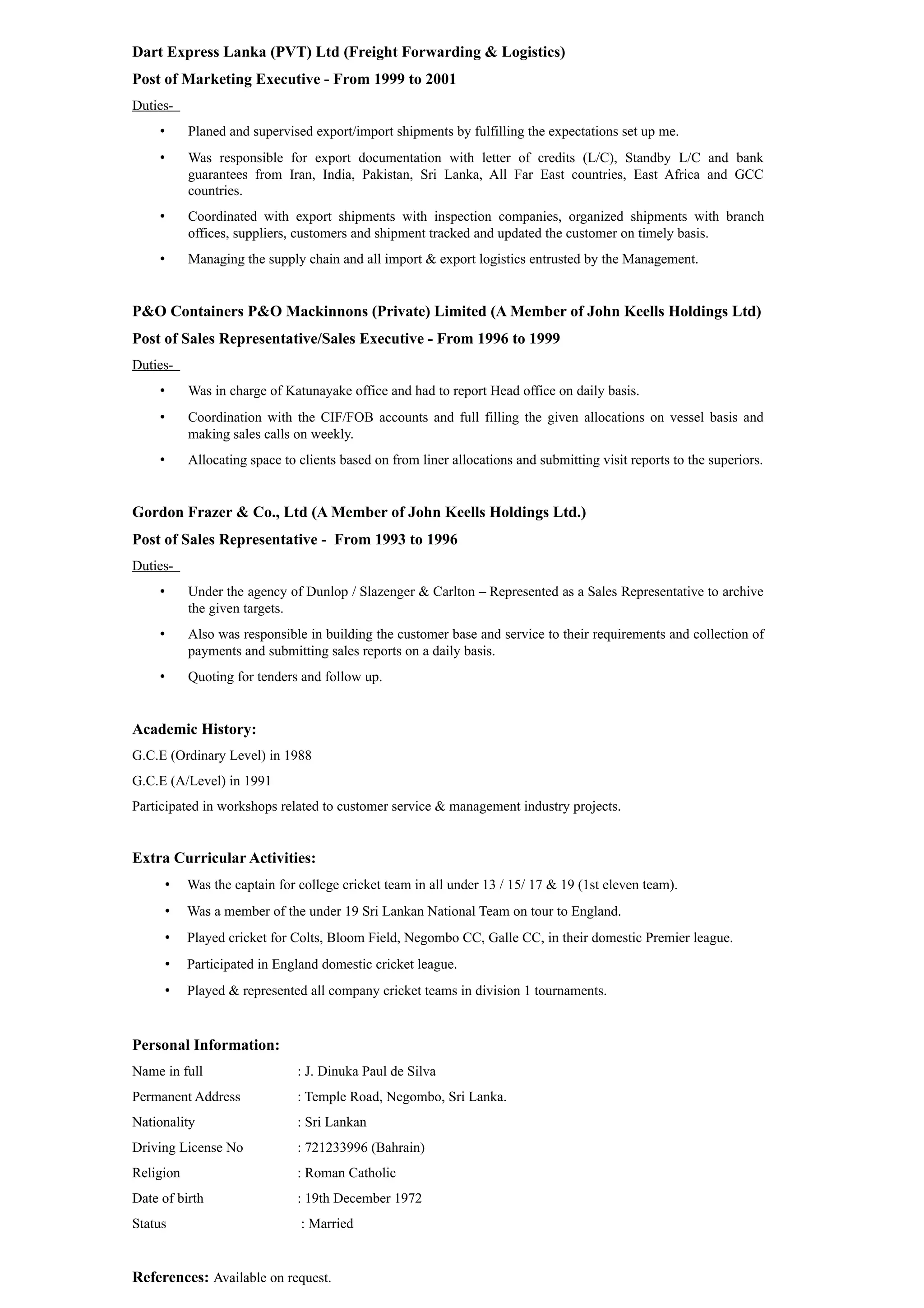 Dinuka - CV(New) | PDF