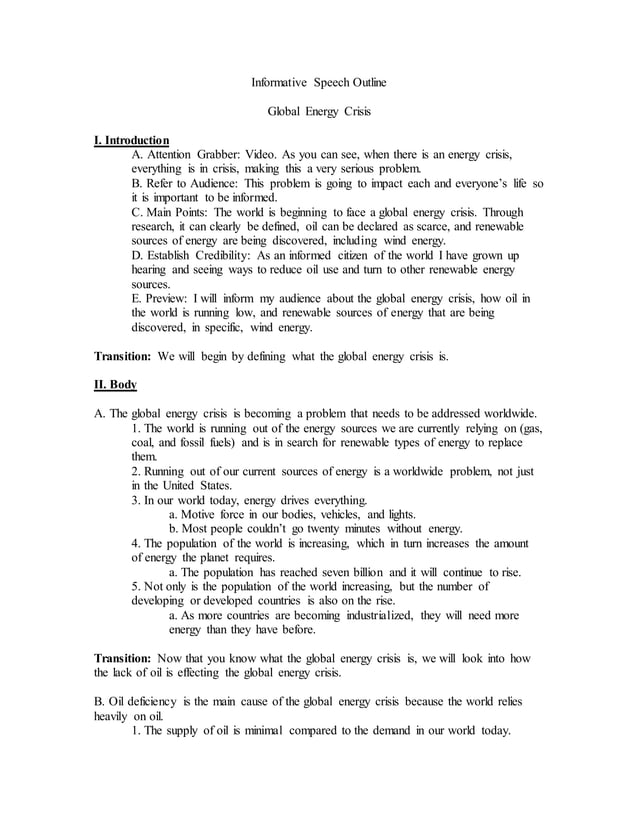 Informative Speech Outline-2 | PDF