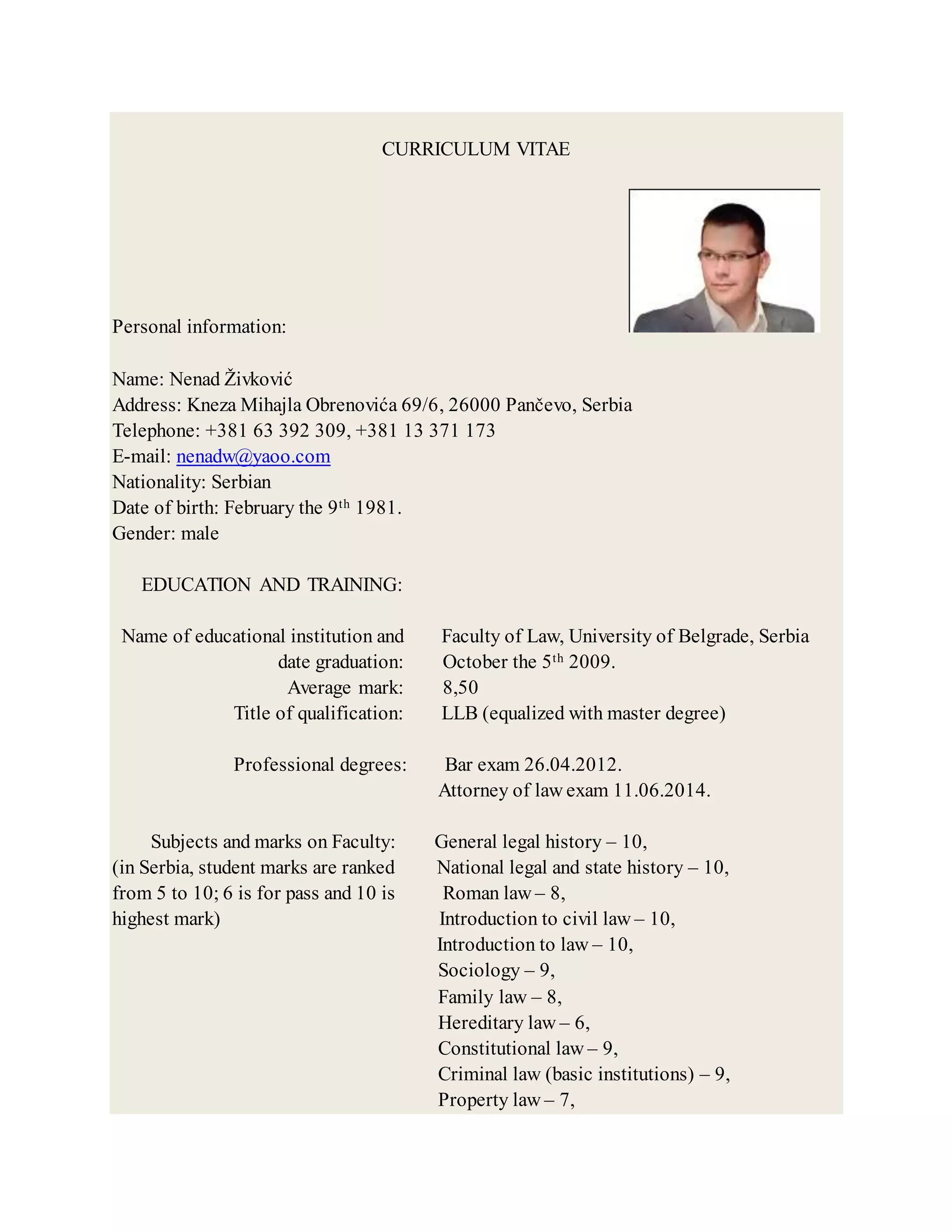 CV English | PDF