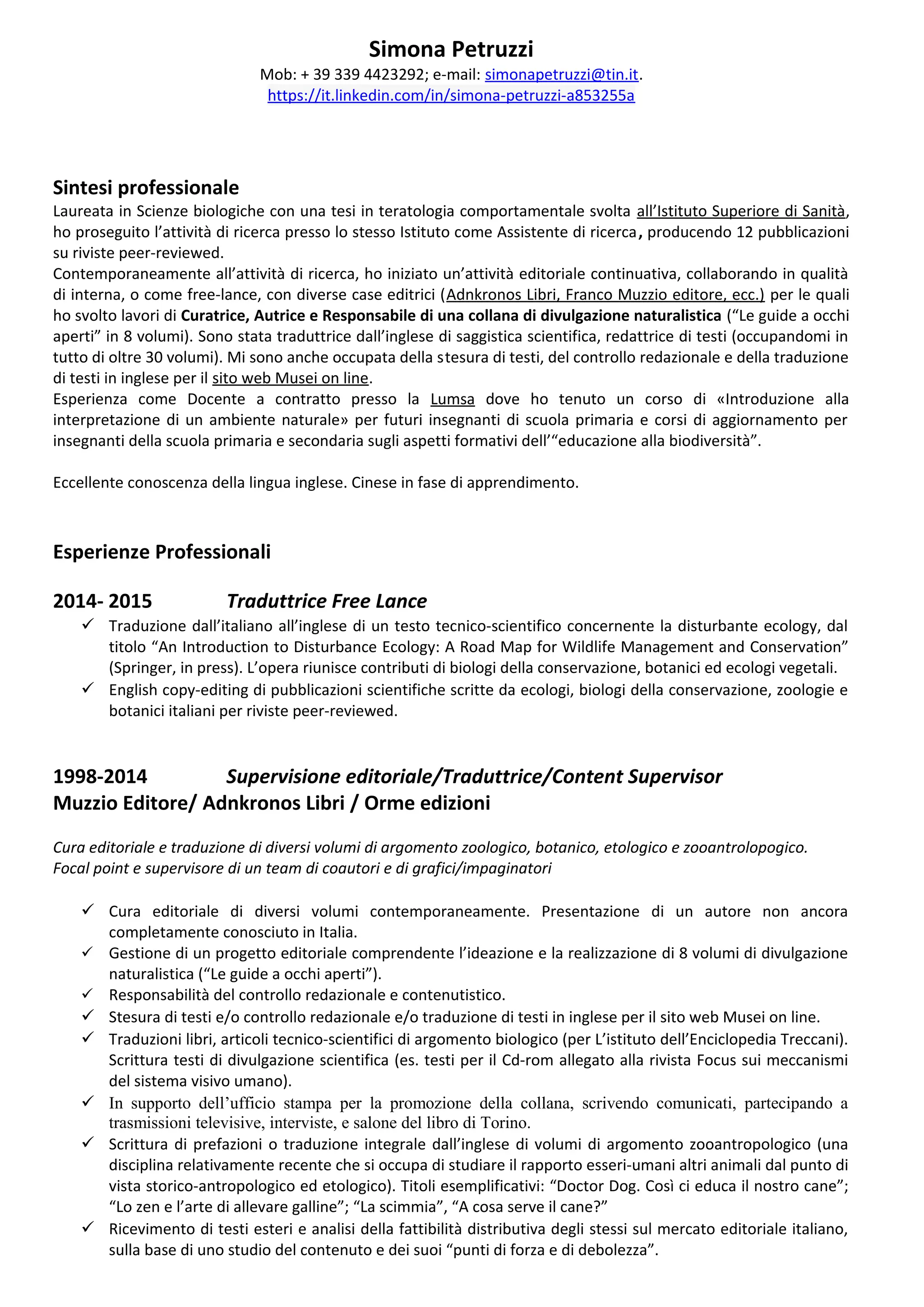 CV Simona Petruzzi EDITORIA-CONTENT SPECIALIST 2016 | DOC