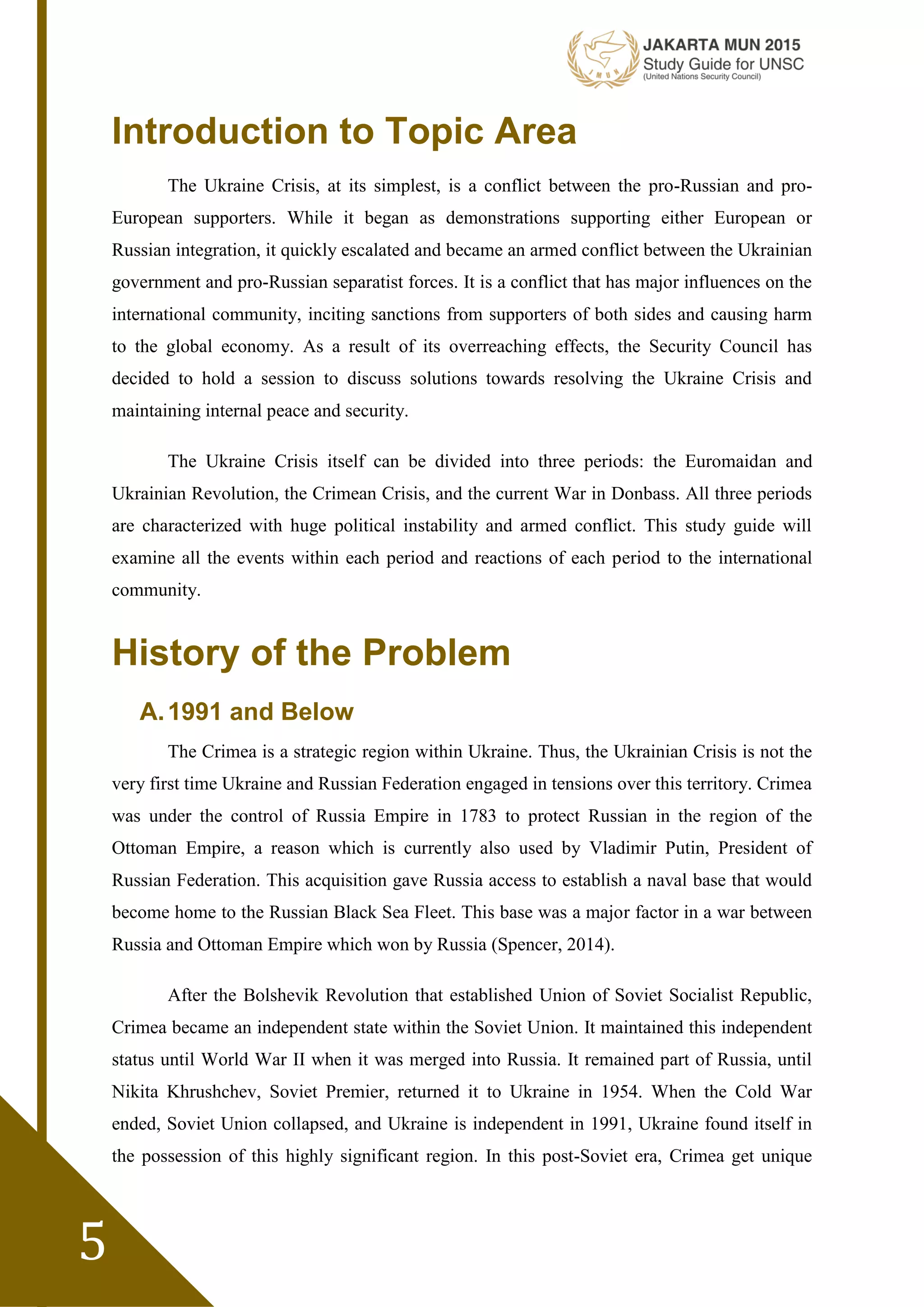 Jakarta MUN 2015 UN Security Council Study Guide | PDF