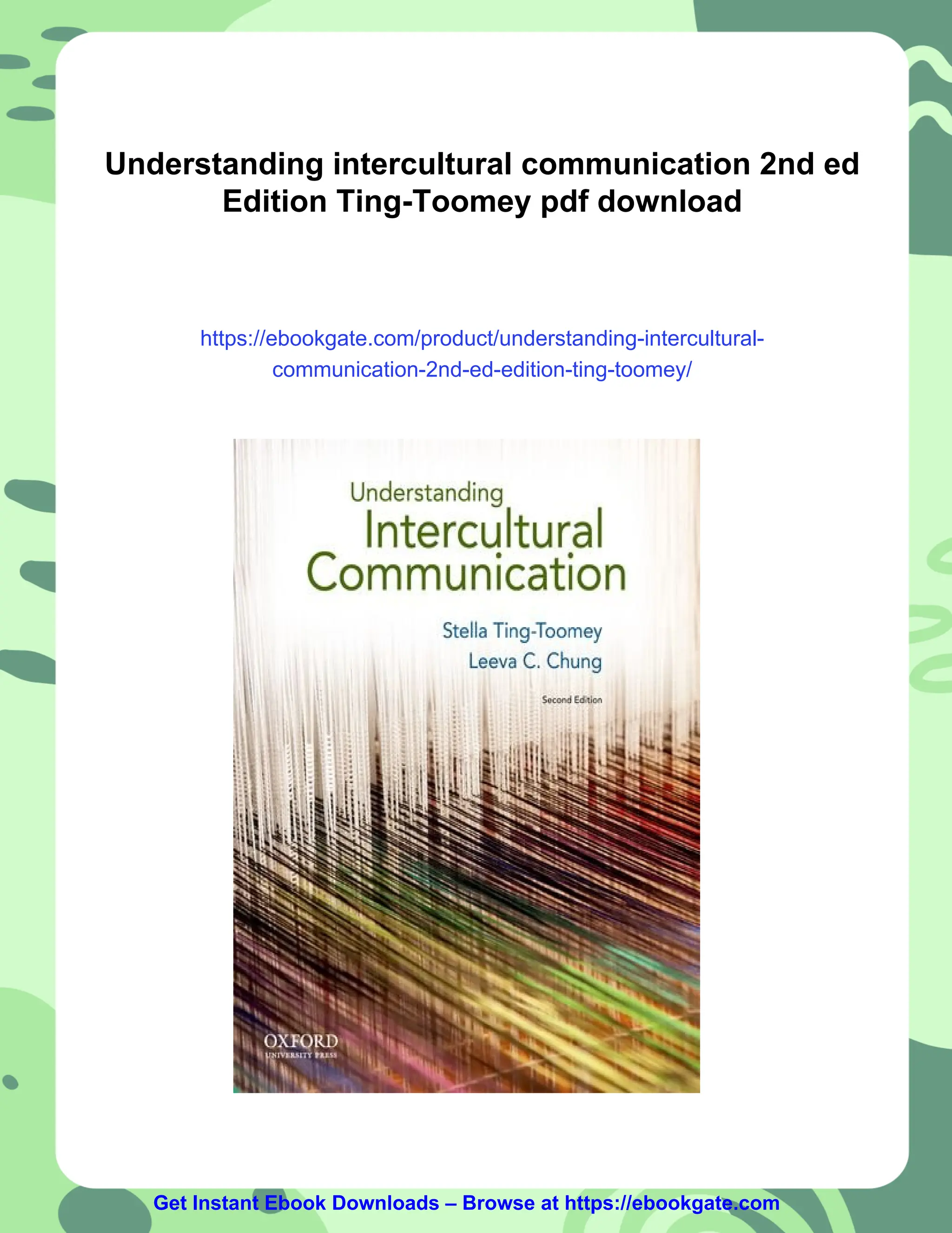 Understanding intercultural communication 2nd ed Edition Ting-Toomey | PDF